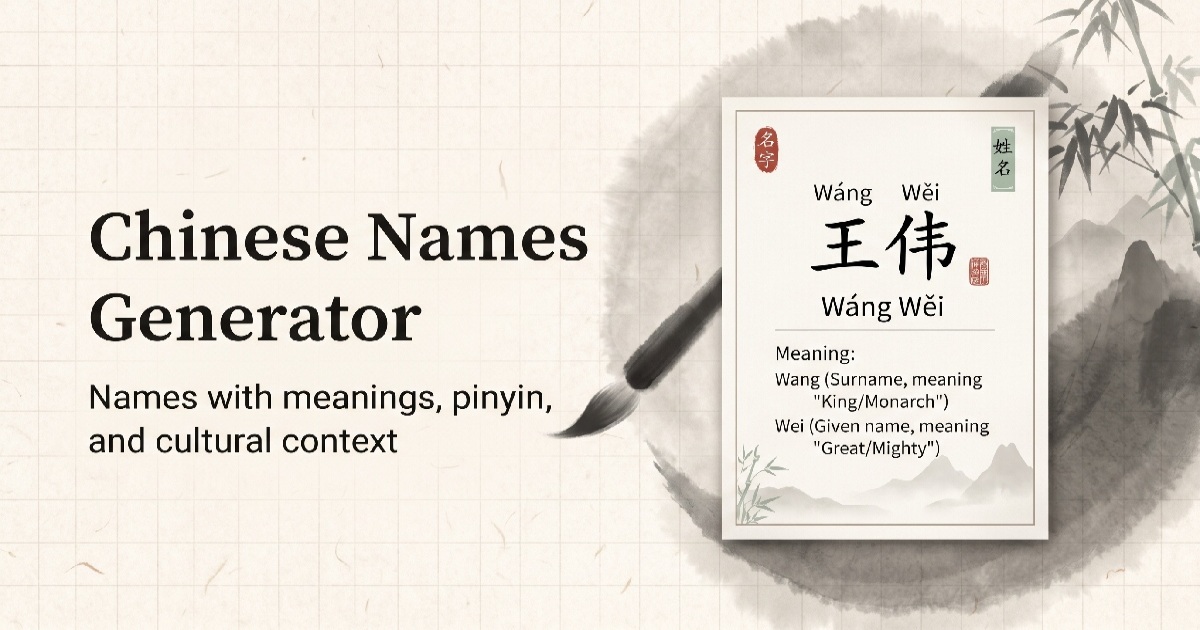 Chinese Name - Meaning, Pinyin & Free Name Generator | CNG